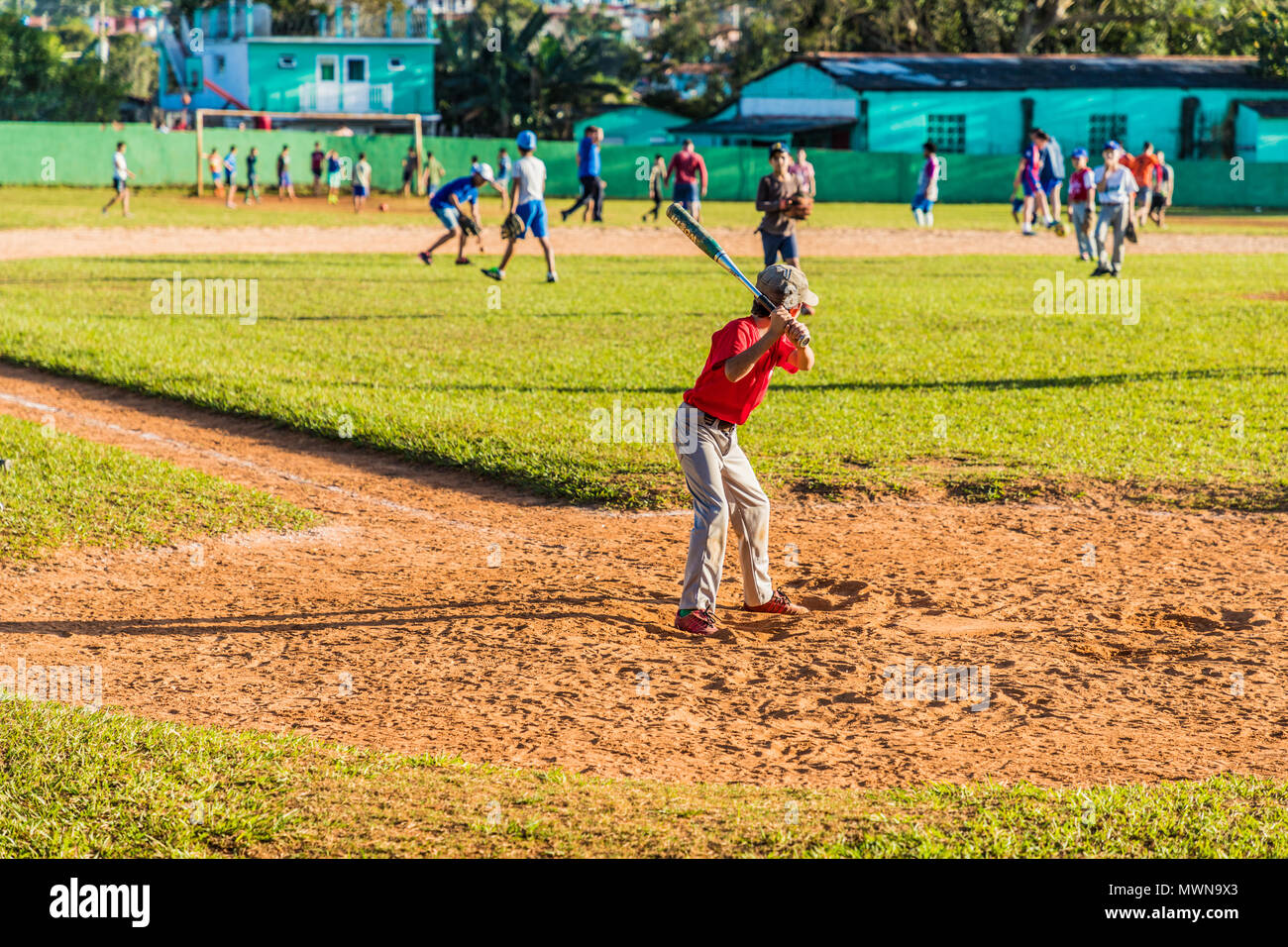 children playing baseball, cuba Stock Photo - Alamy
