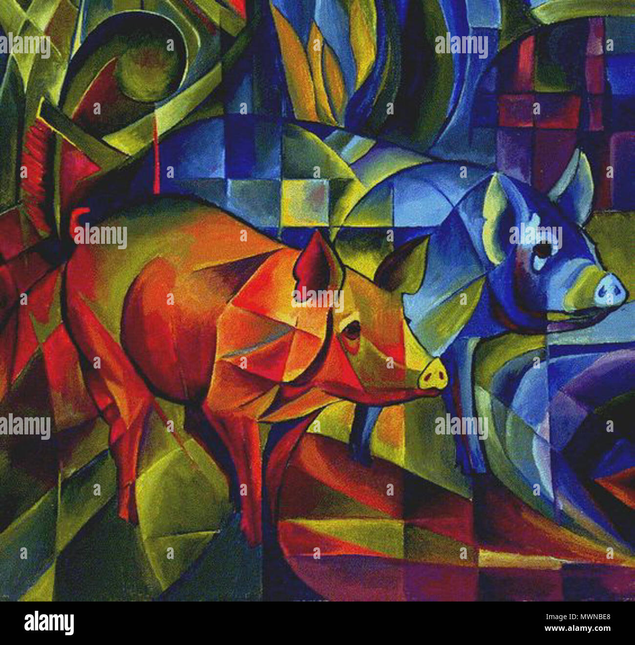 . Pigs . Pigs . 1913. F.Marc 484 Pigs by Franz Marc (1913 Stock Photo ...