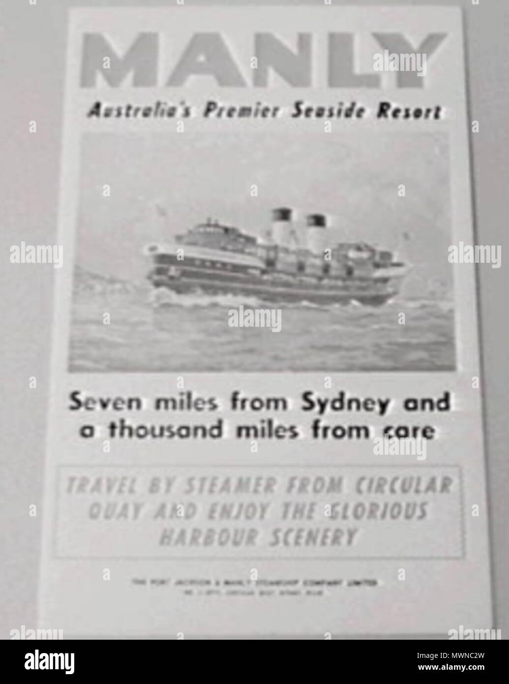 . Port Jackson and Manly Steamship Company Advertisement . 1938. Port ...