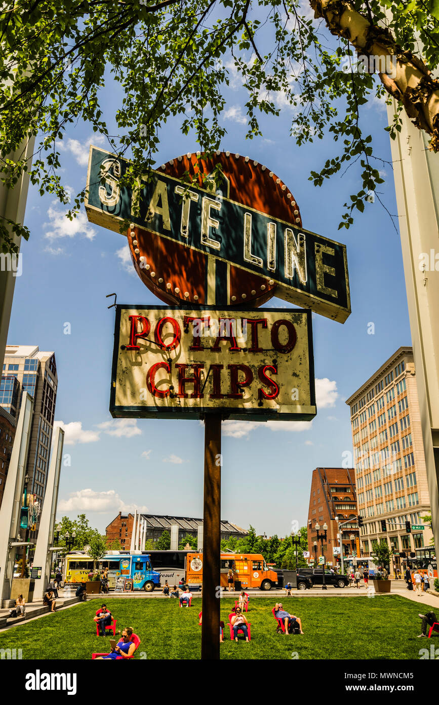 State Line Patato Chips Sign Wharf District Parks Boston, Massachusetts ...