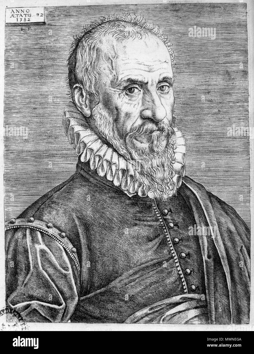 . Français : Portrait gravé d'Ambroise Paré, 1582. Bibliothèque ...