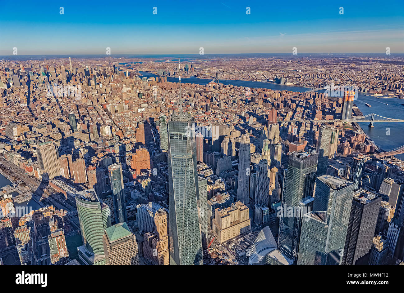 Aerial view of lower manhattan hi-res stock photography and images - Alamy