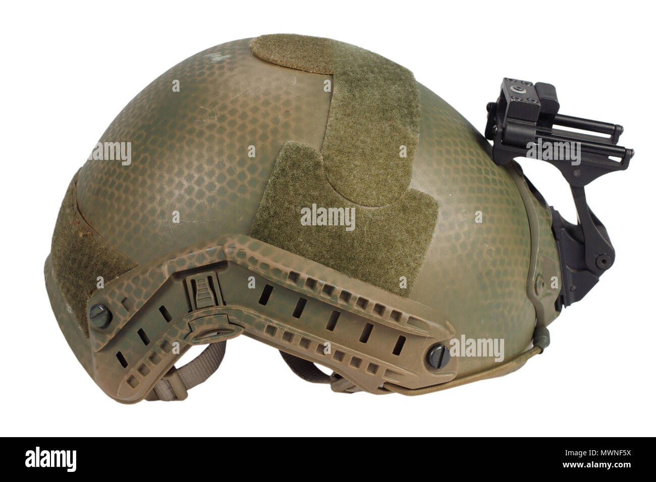 kevlar helmet with night vision mount isolated on white Stock Photo - Alamy