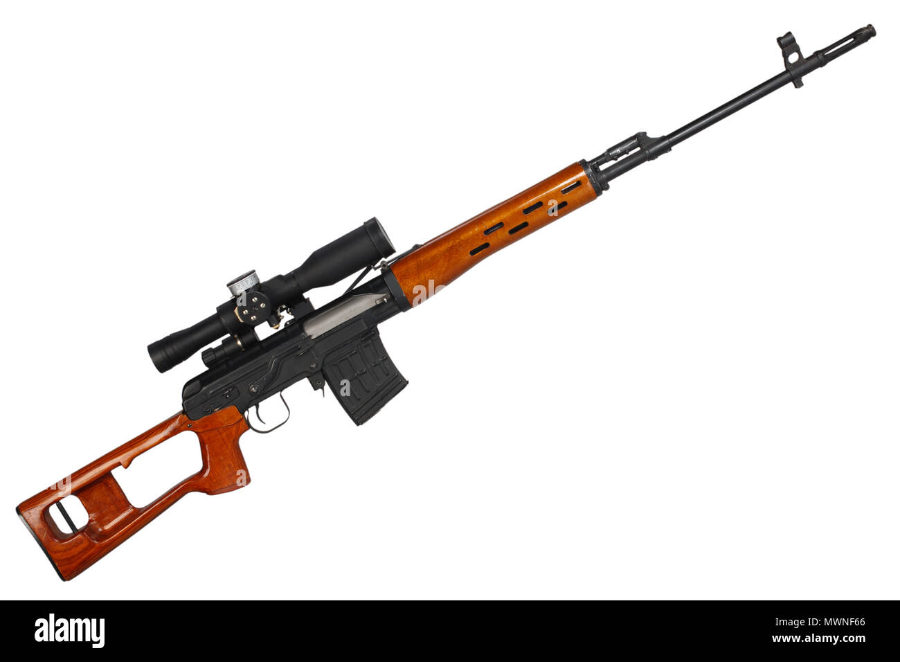 SVD sniper rifle isolated Stock Photo - Alamy
