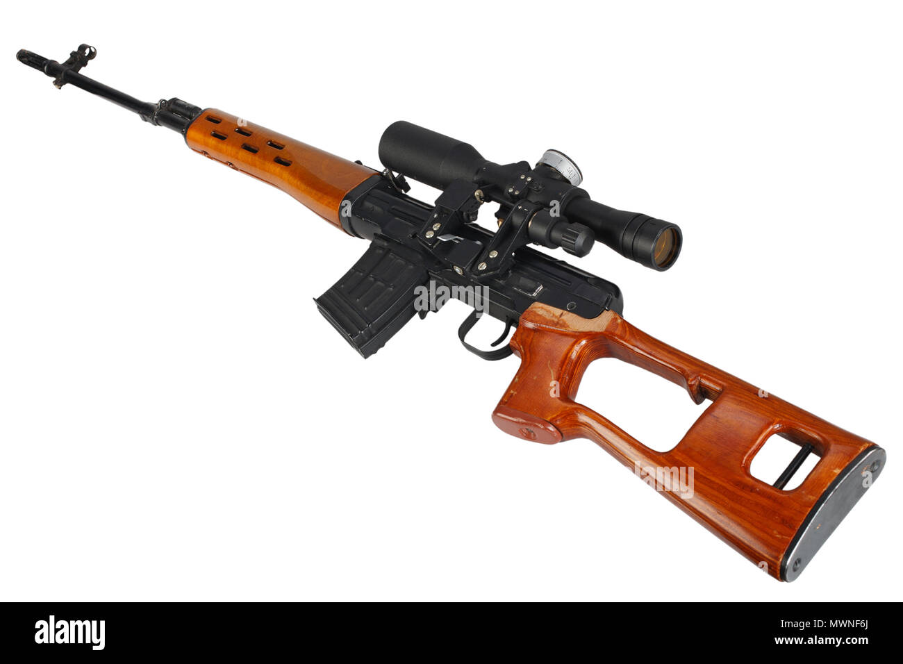SVD sniper rifle isolated Stock Photo - Alamy