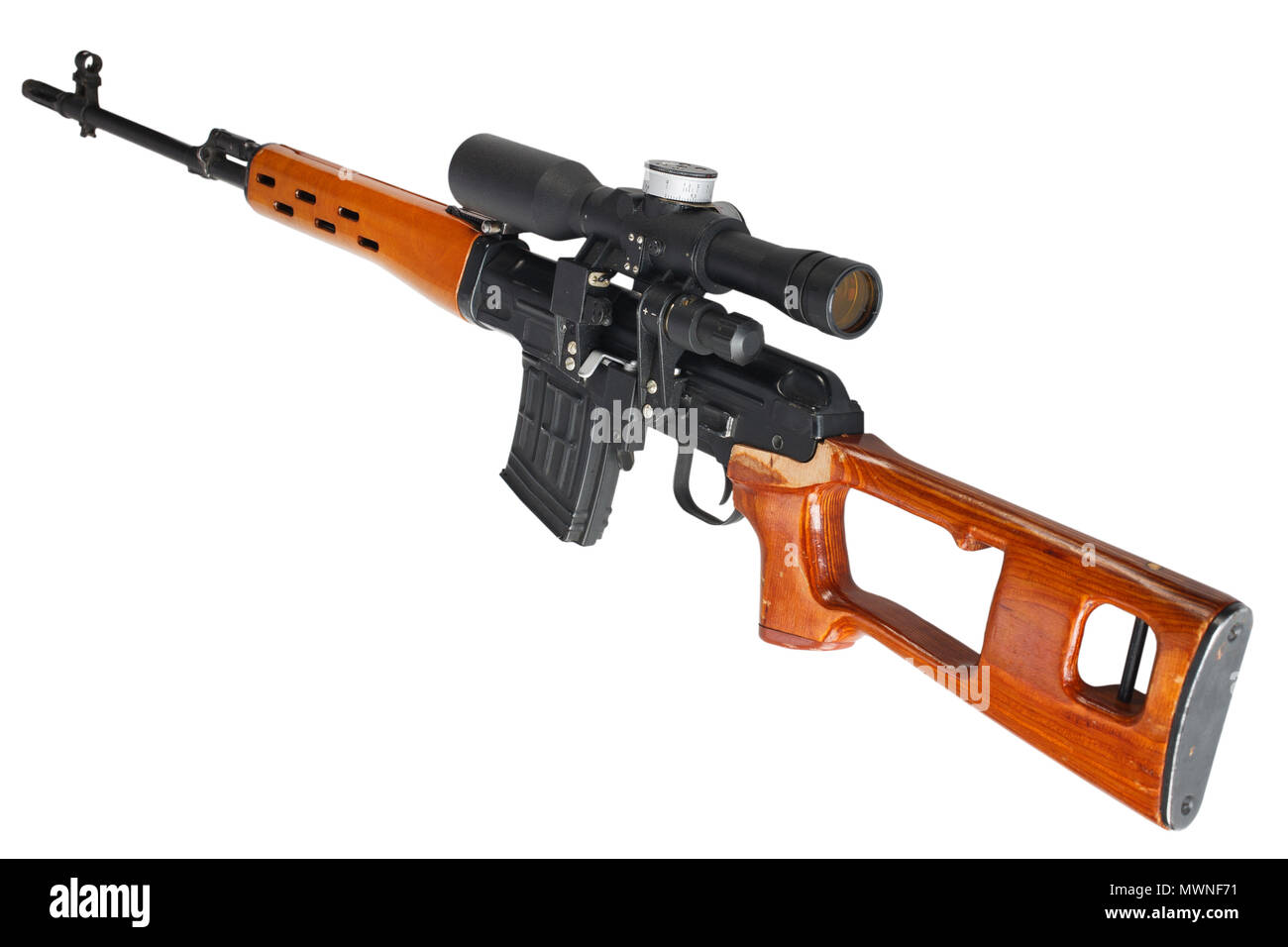 SVD sniper rifle isolated Stock Photo - Alamy