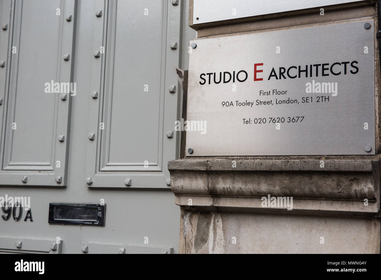 London, UK. 1st June, 2018. A name plate outside the offices of Studio ...