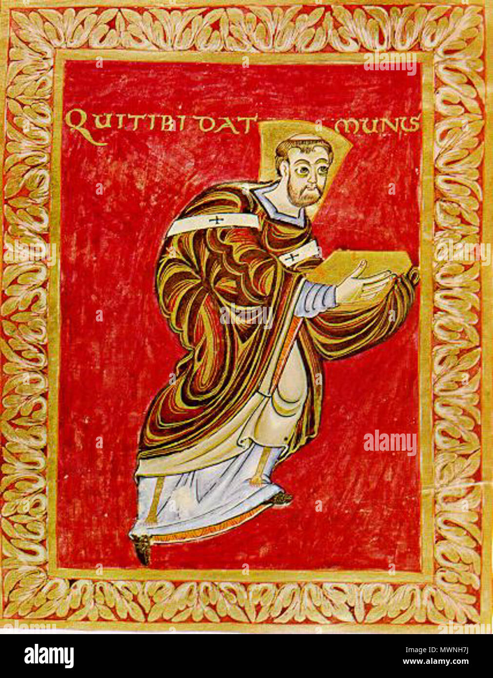 . English: Egbert Psalter - archbishop Egbert of Trier as shown by his ...