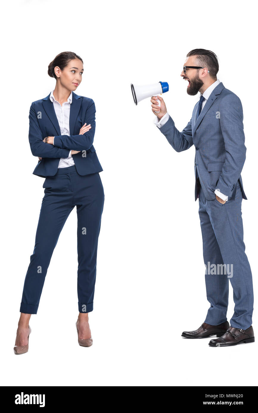 Woman screaming at coworker hi-res stock photography and images - Alamy