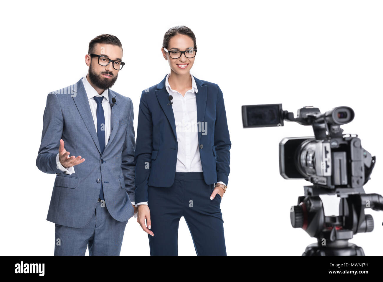 Newscasters hi-res stock photography and images - Alamy