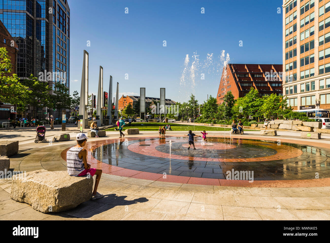Rings Fountain Wharf District Parks Boston, Massachusetts, USA Stock ...
