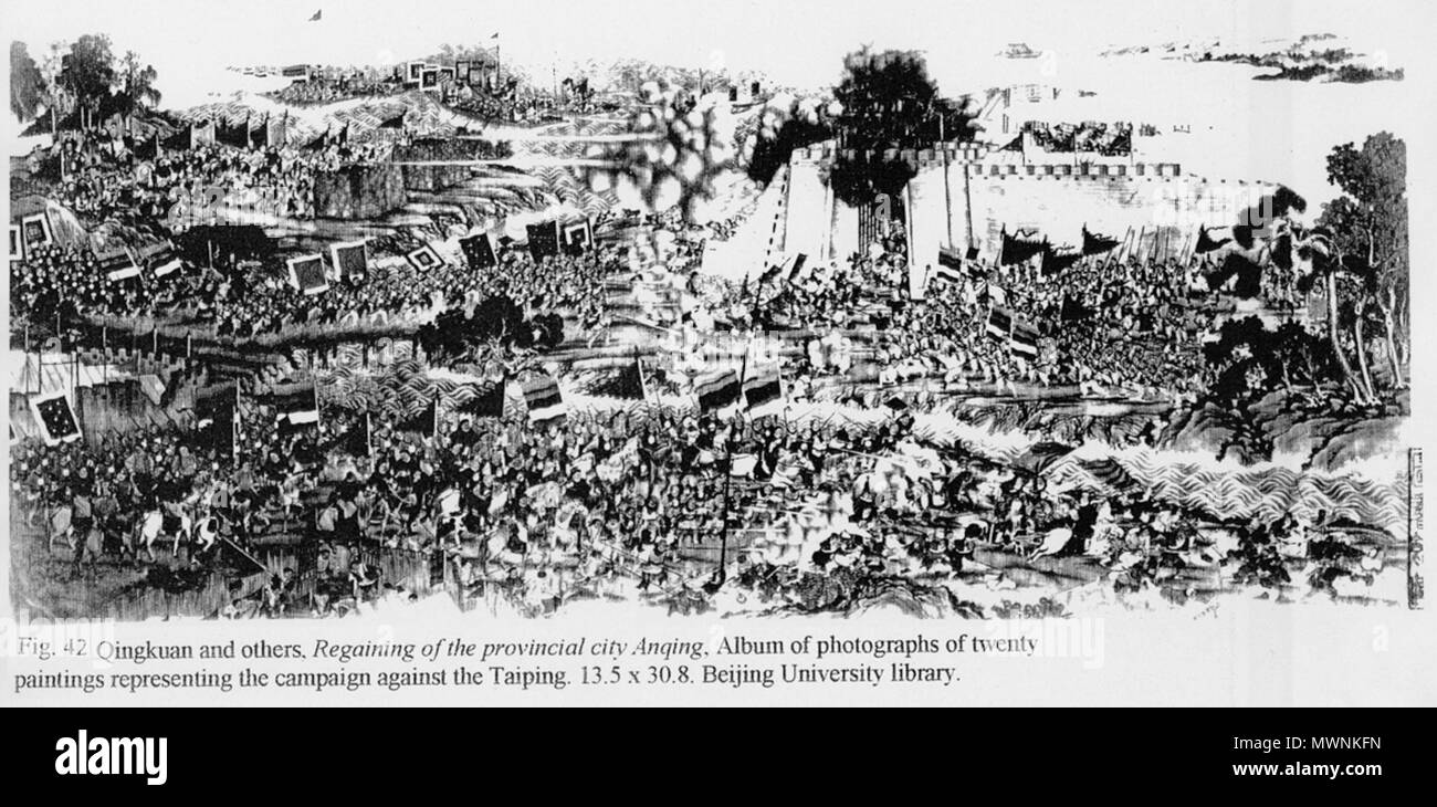 . A scene of the Taiping Rebellion, 1850-1864 . 19th century. Qingkuan ...