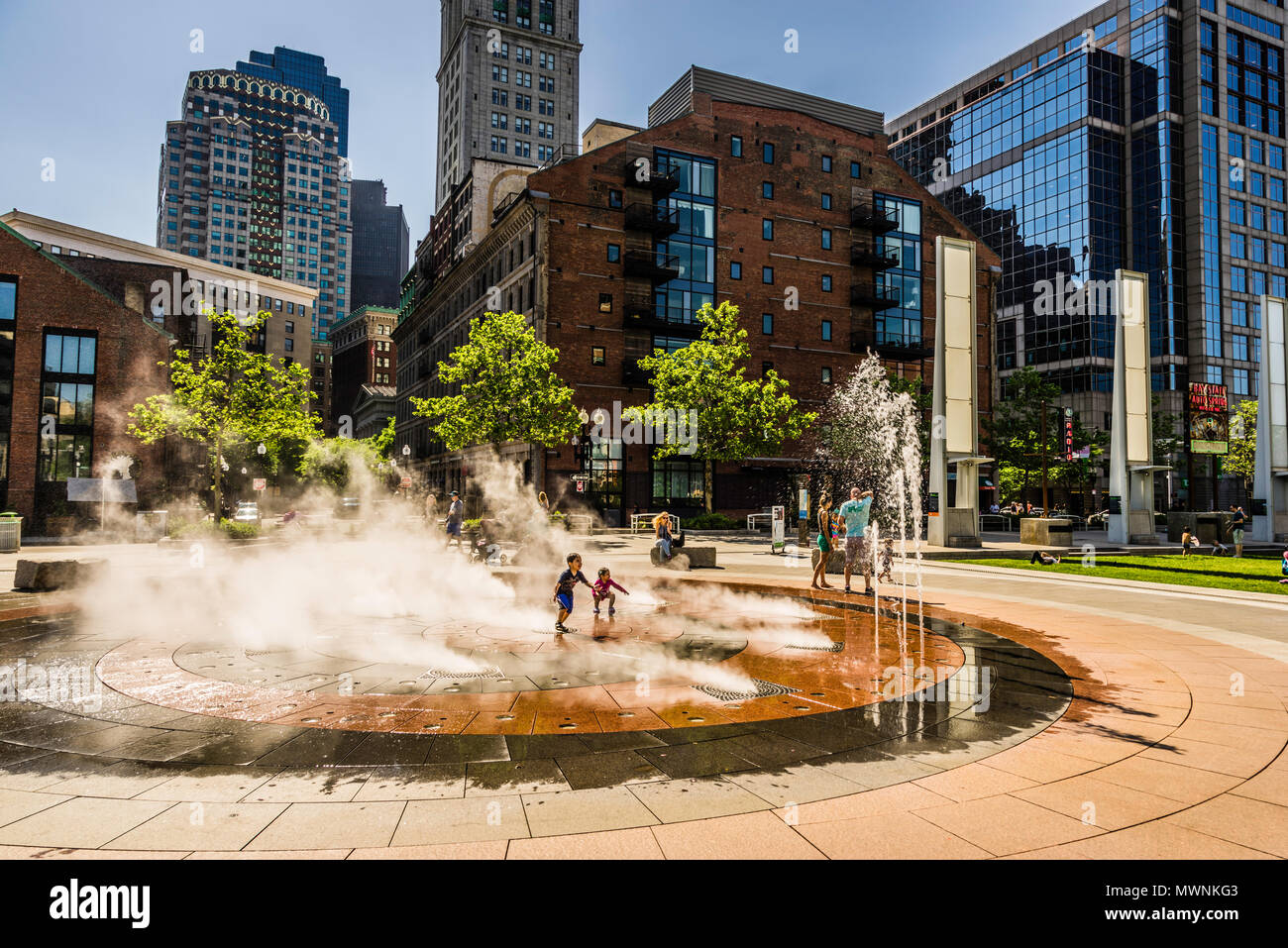 Rings Fountain Wharf District Parks Boston, Massachusetts, USA Stock ...