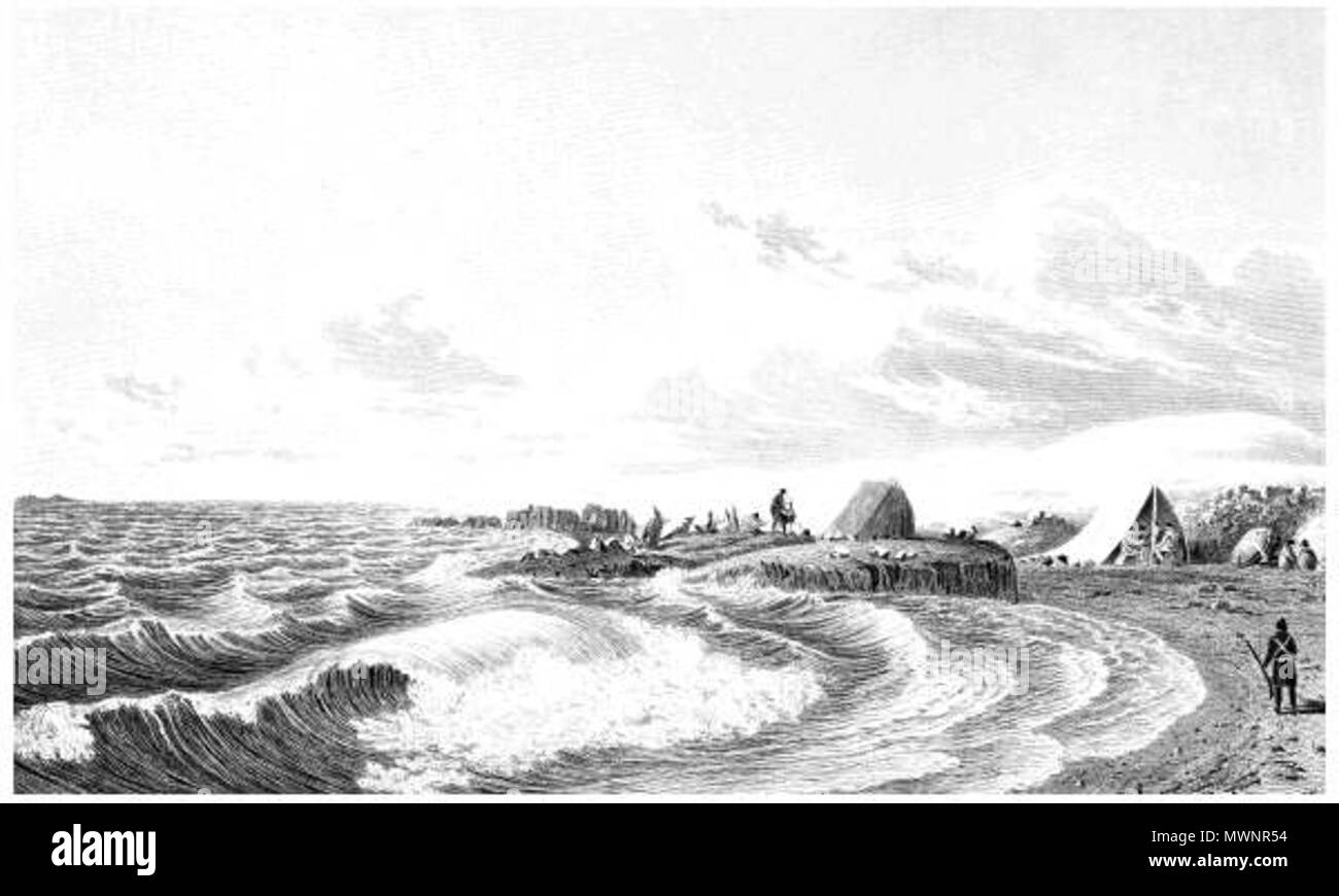. John Franklin's party encamped at Point Turnagain doring the ...
