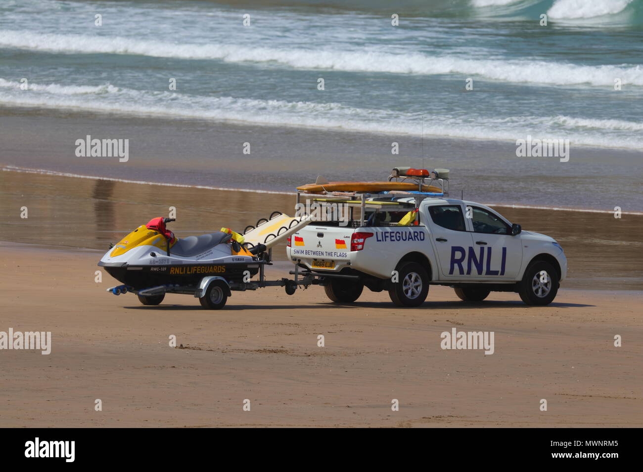 Lifeguard jet ski on beach hi-res stock photography and images - Alamy
