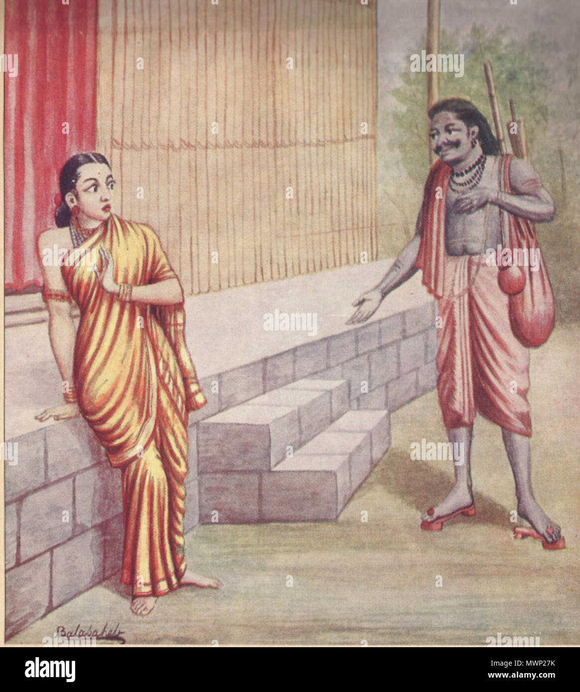 . Rawana approaches Sita in the garb of mendicant . Rama is misled by ...