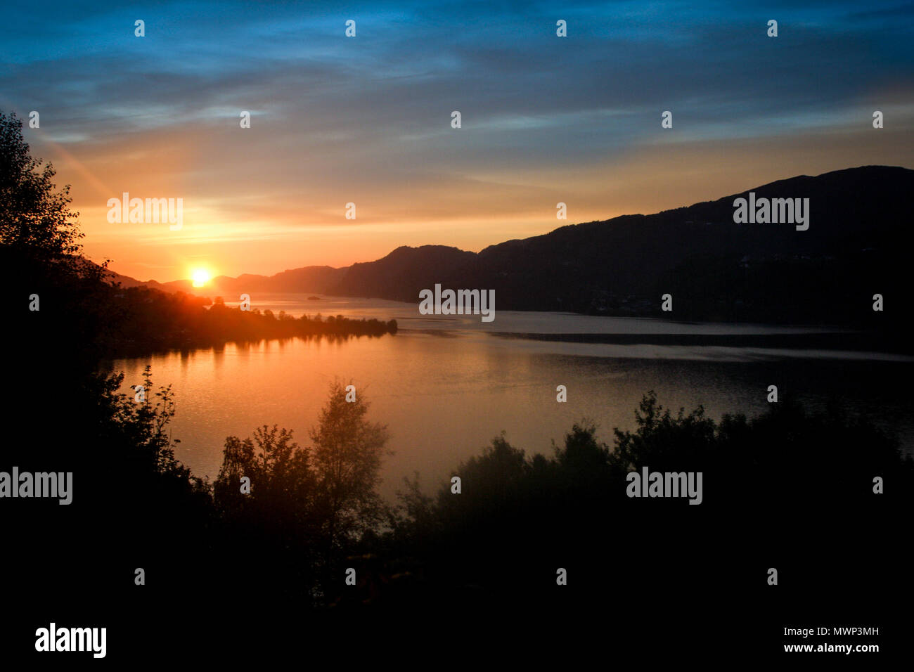 Norwegian fjord sunset landscape hi-res stock photography and images ...
