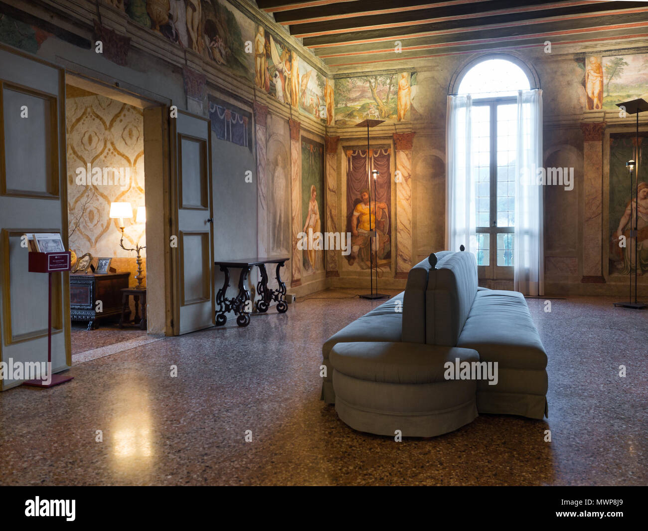 Torreglia, Italy - May 26, 2018: The wonderful renaissance frescoes of ...