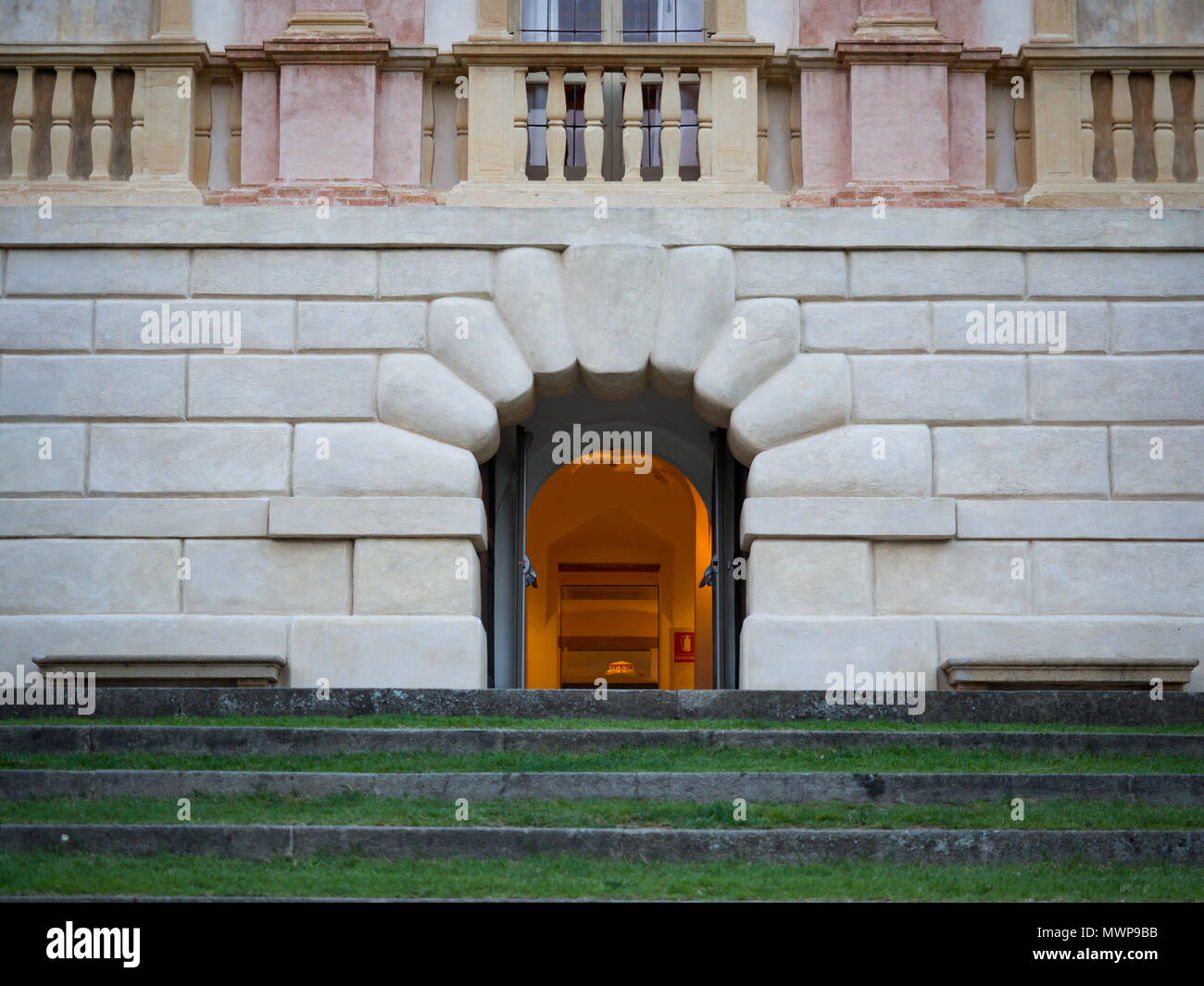 Torreglia, Italy - May 26, 2018: The majestic stone entrance of Villa ...