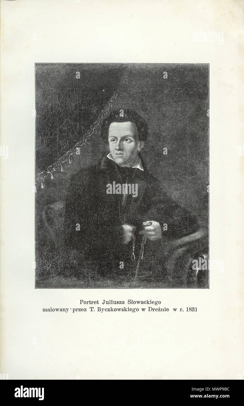 . Polski: Portret Juliusza Słowackiego malowany przez T. Byczkowskiego ...