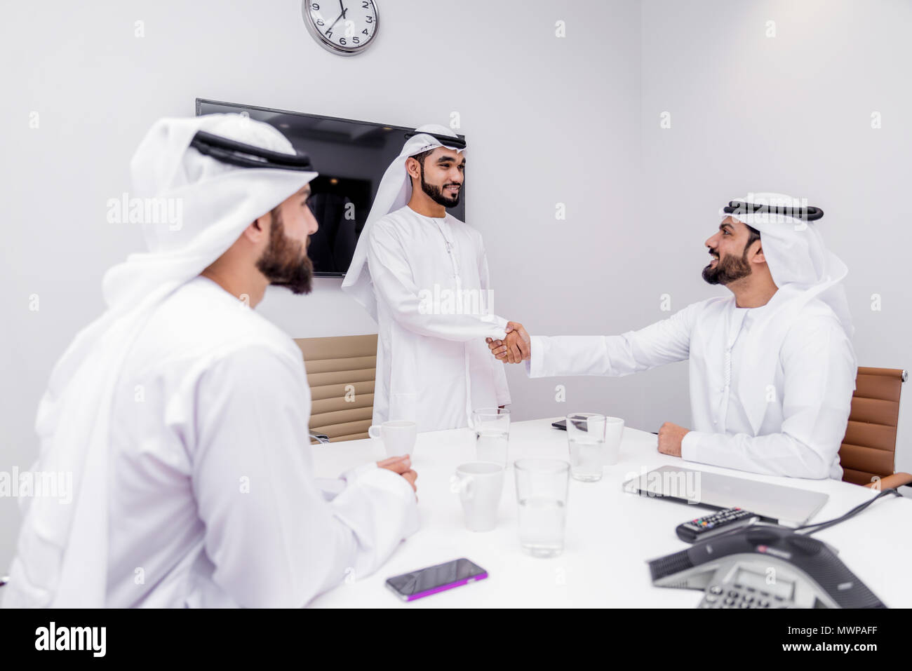 Arabian men meeting and talking about business - Businessmen portrait ...