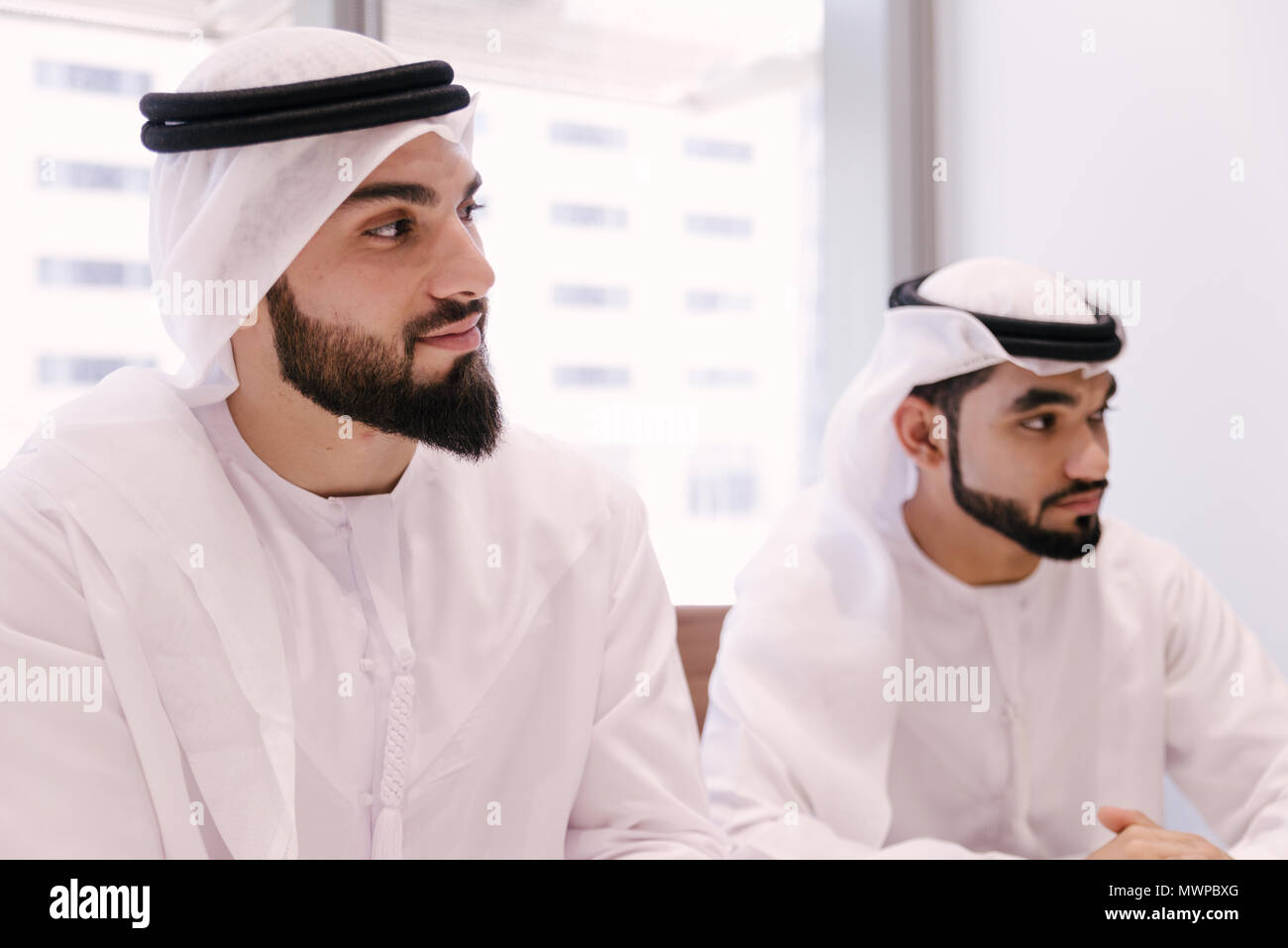 Arabian men meeting and talking about business - Businessmen portrait ...