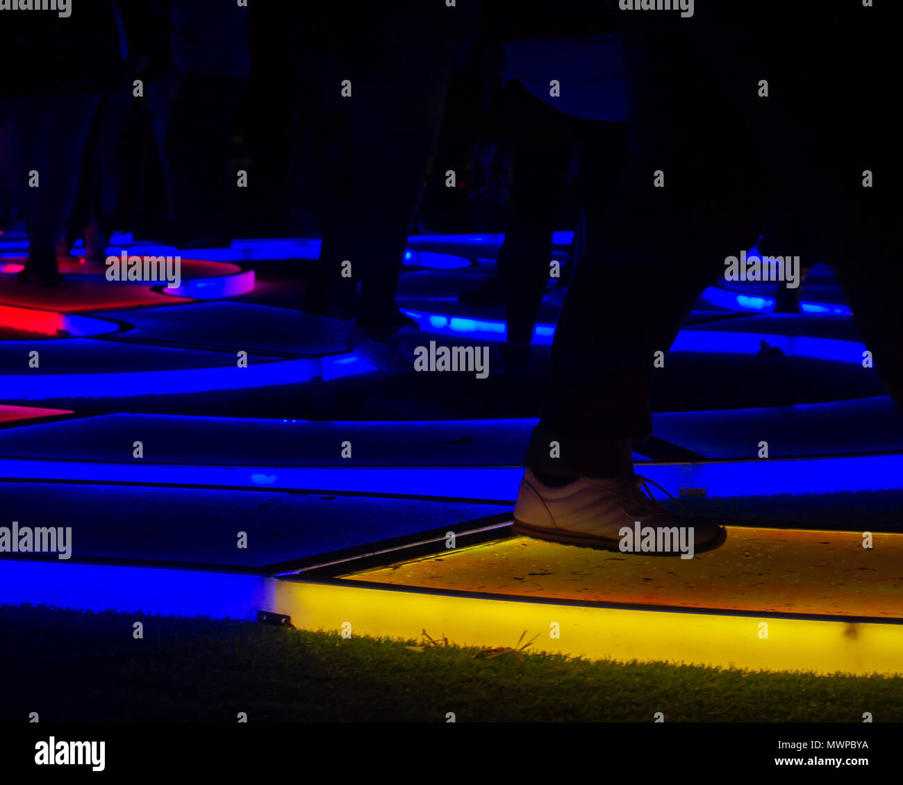 The interactive walking path display at VIVID 2018 Stock Photo - Alamy