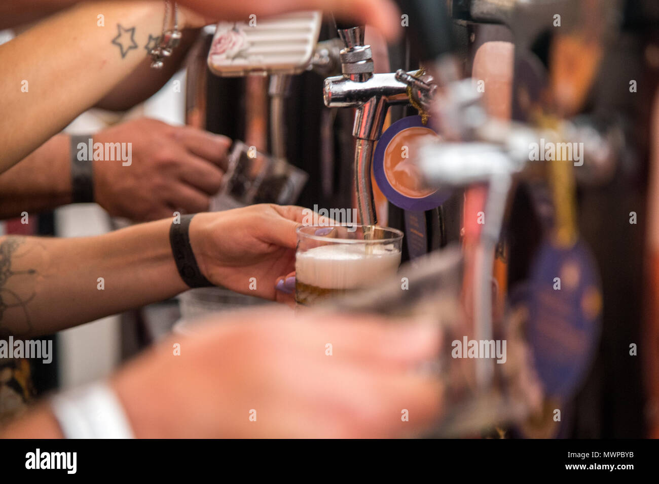 draft beer brazilian party event Stock Photo - Alamy