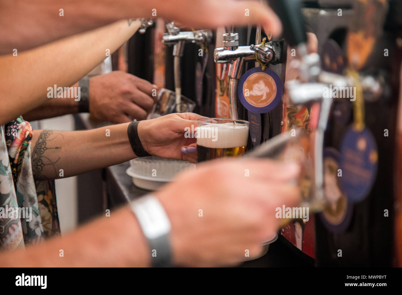 draft beer brazilian party event Stock Photo - Alamy