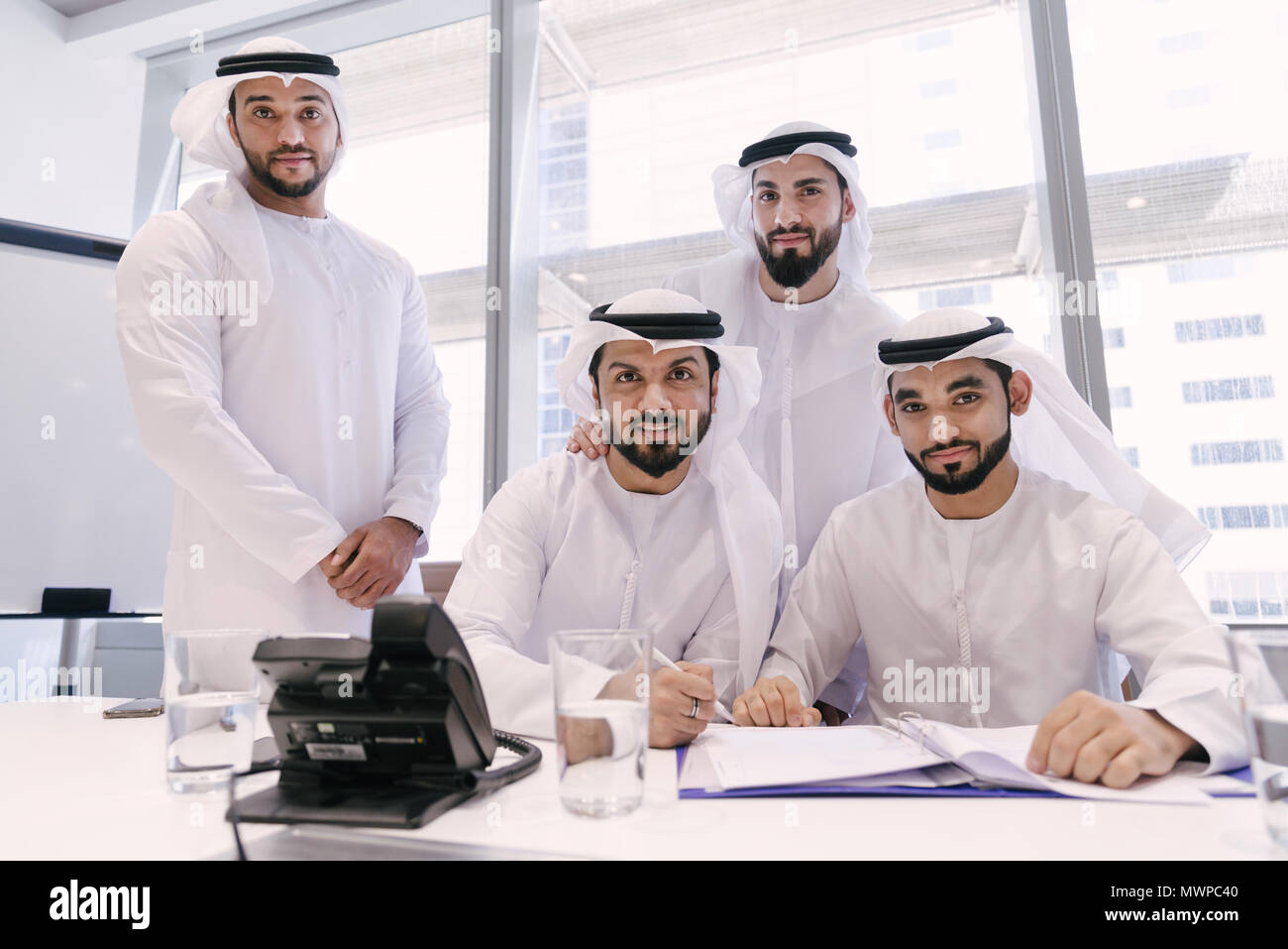 Arabian men meeting and talking about business - Businessmen portrait ...