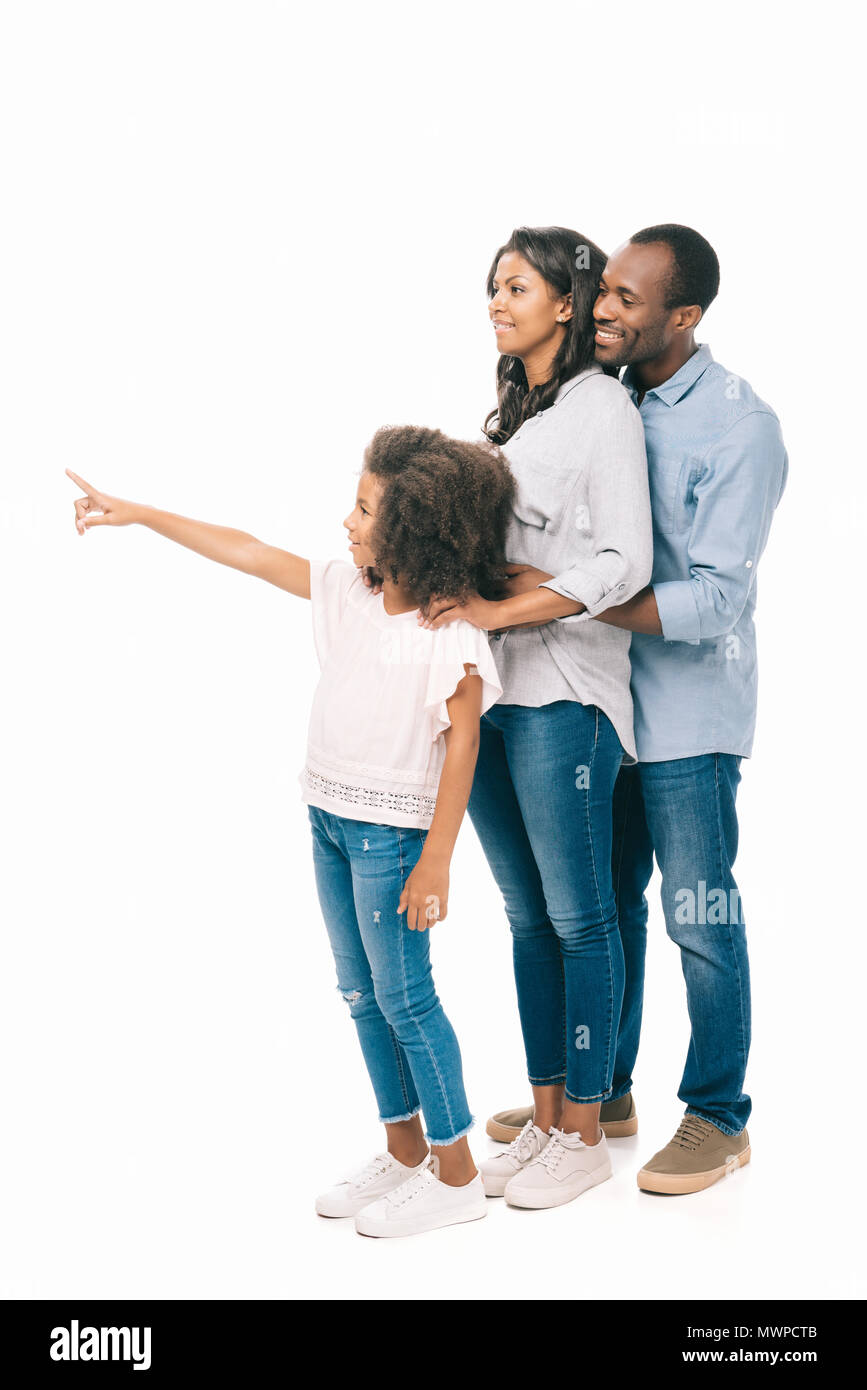 Family pointing away hi-res stock photography and images - Alamy