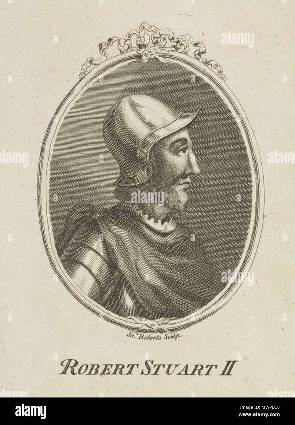 . English: A 1600 print of king Robert II of Scotland, named Robert ...