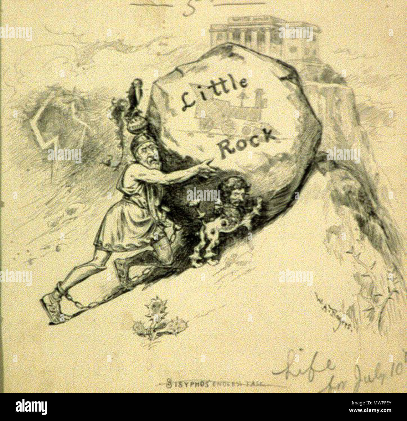 . English: Drawings and Watercolors Editorial cartoons Sisyphus's ...