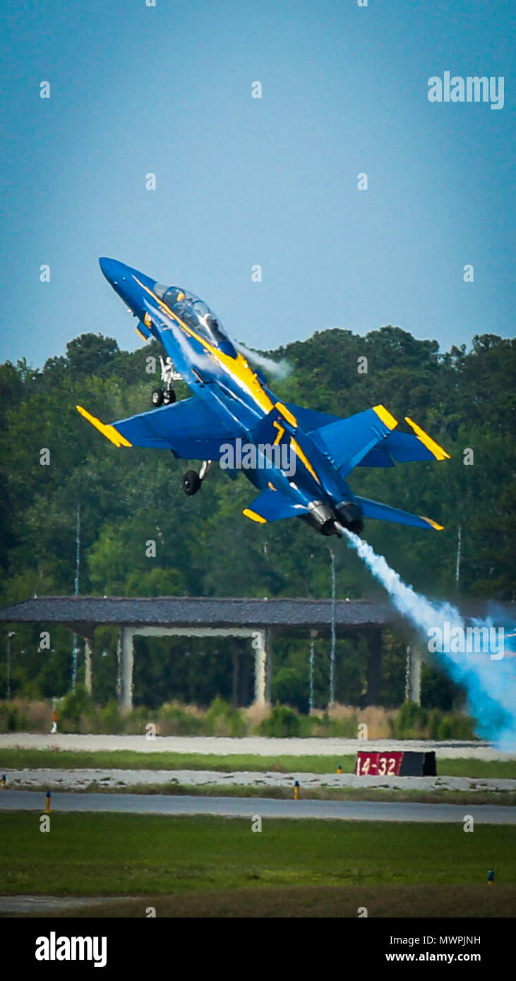 The United States Navy flight demonstration squadron, the Blue Angels ...