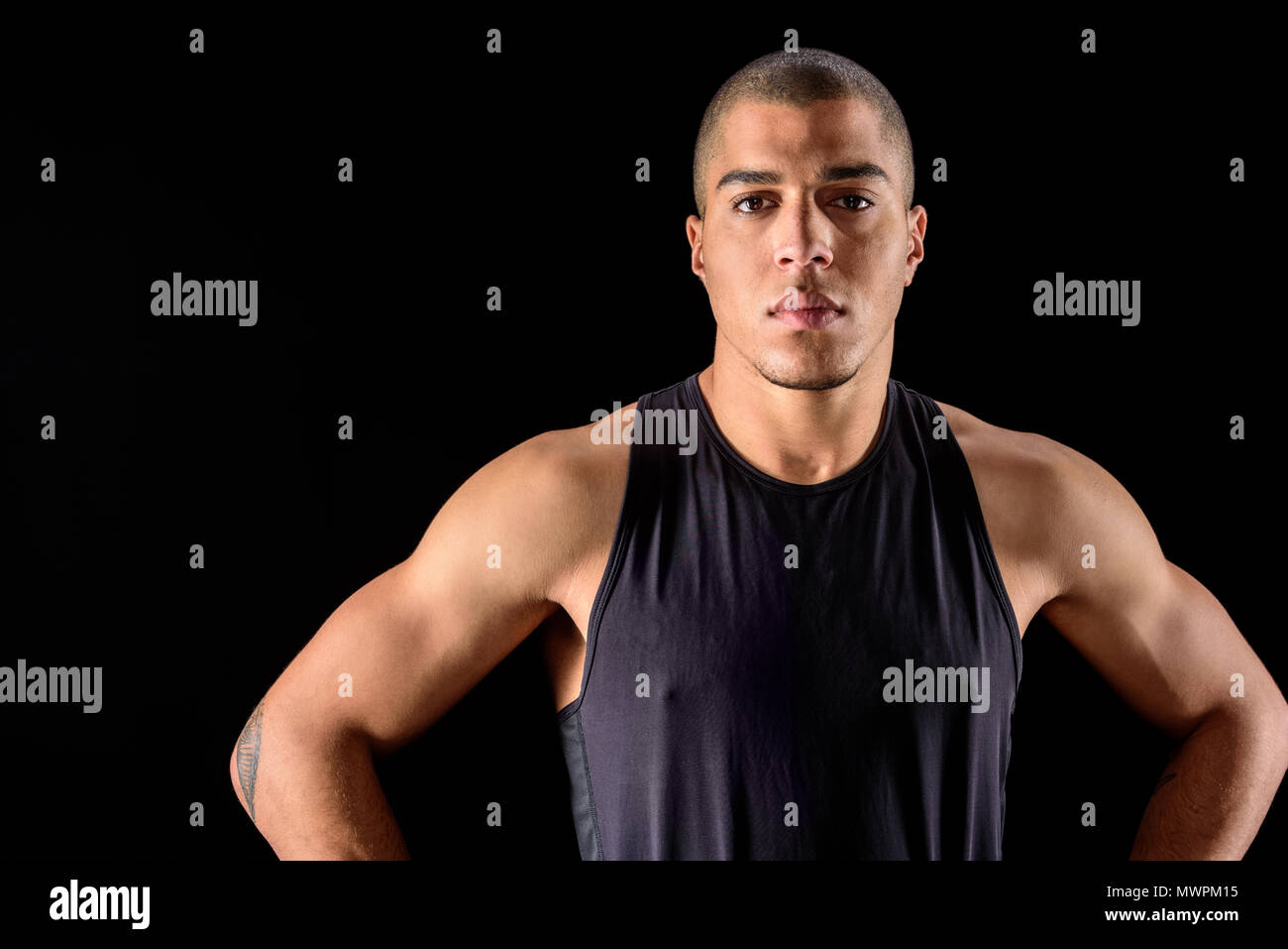 Serious african american man standing hi-res stock photography and ...