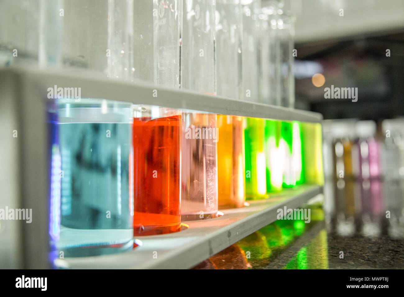 chemical beaker color liquid Stock Photo - Alamy