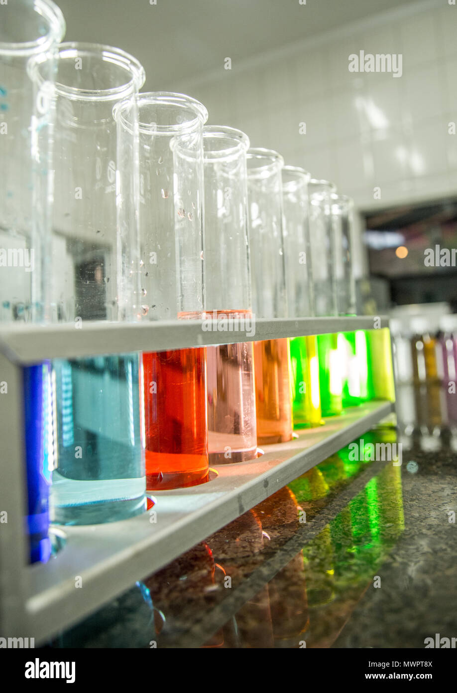 chemical beaker color liquid Stock Photo - Alamy