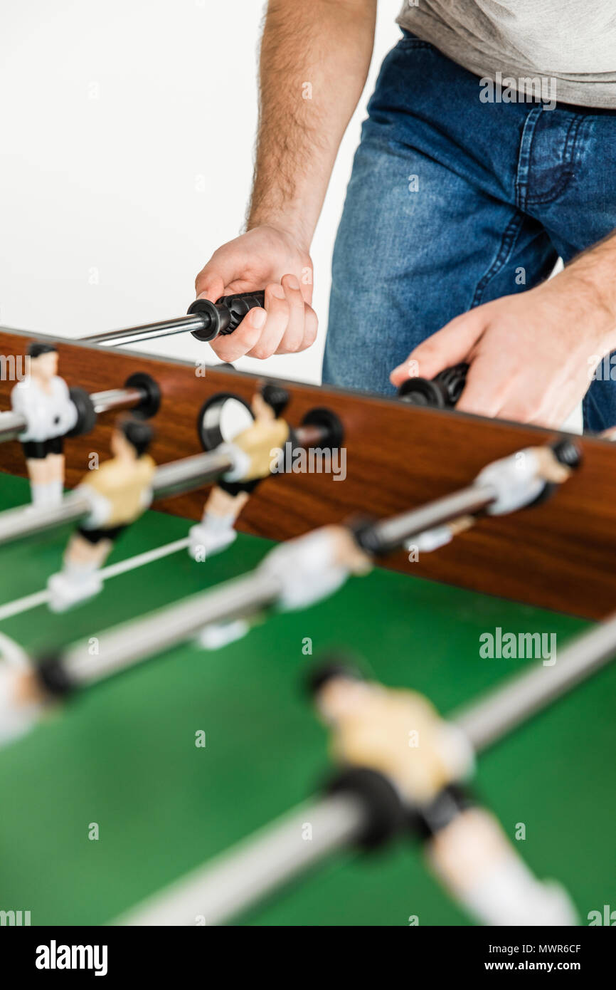 Table football hands close up hi-res stock photography and images - Alamy