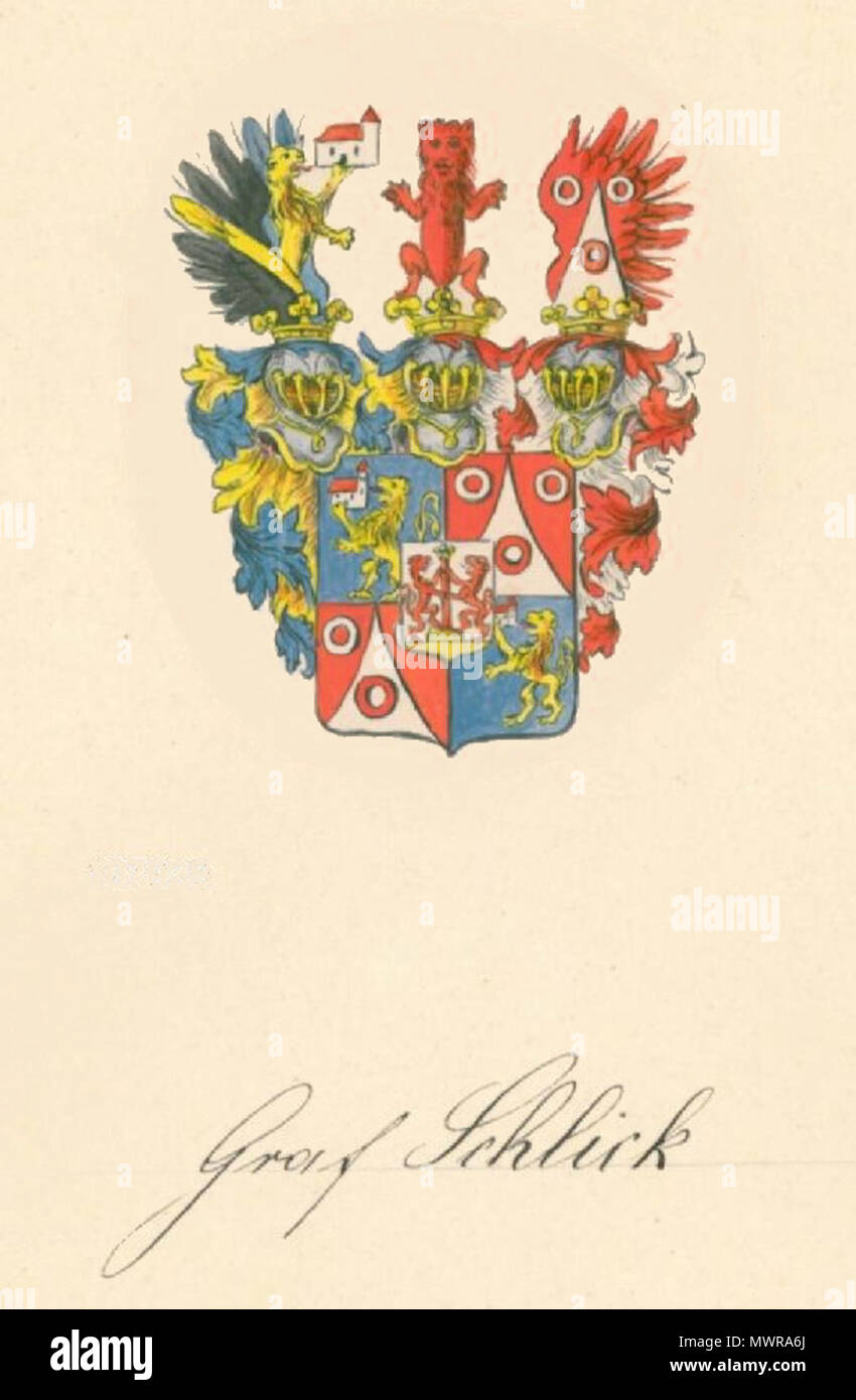 . English: Coat of arms of the counts of Schlik (also written Schlick ...