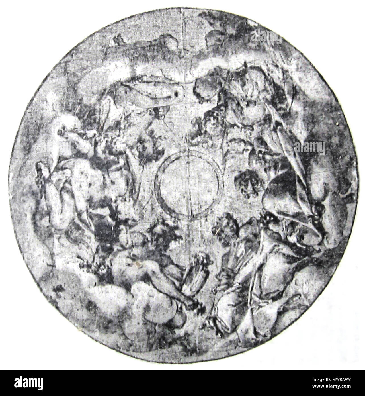 . English: Drawing by Bartolomäus Spanger of the ceiling of the ...