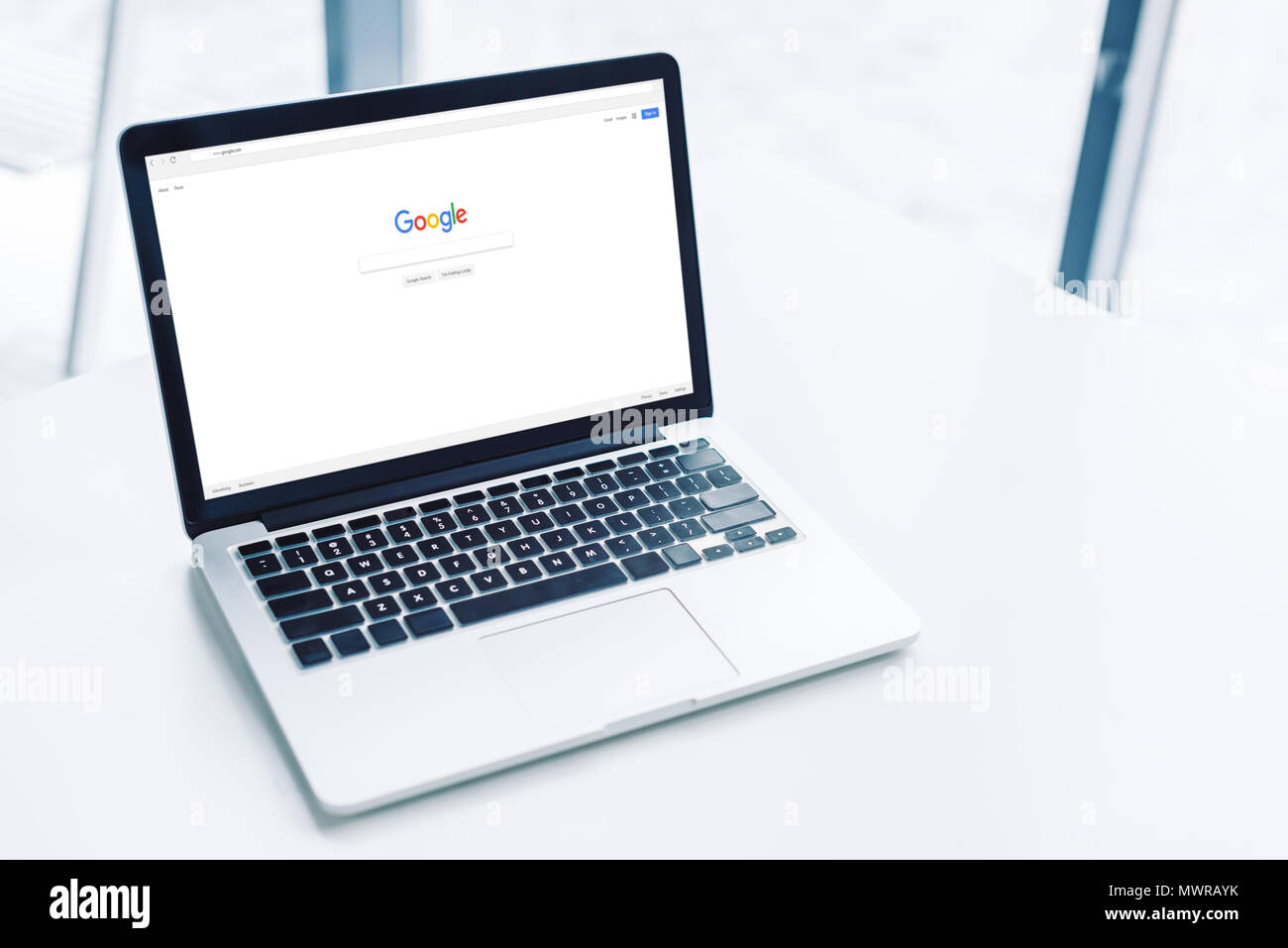 Google search laptop keyboard hi-res stock photography and images - Alamy
