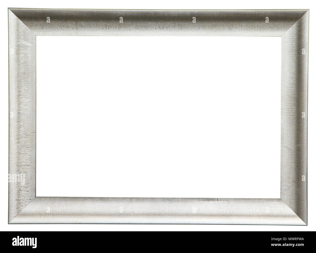 Silver frame isolated on white background Stock Photo - Alamy