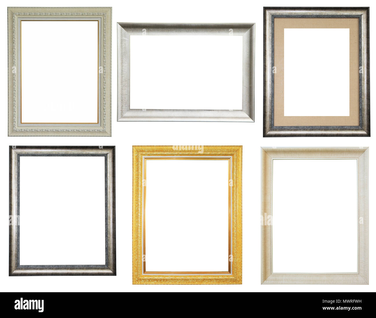 Set of picture frames isolated on white background Stock Photo - Alamy