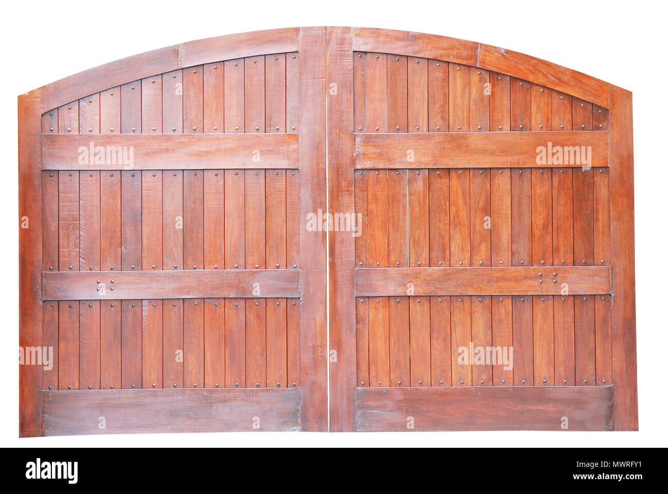 Large wooden gate on Cut Out Stock Images & Pictures - Alamy