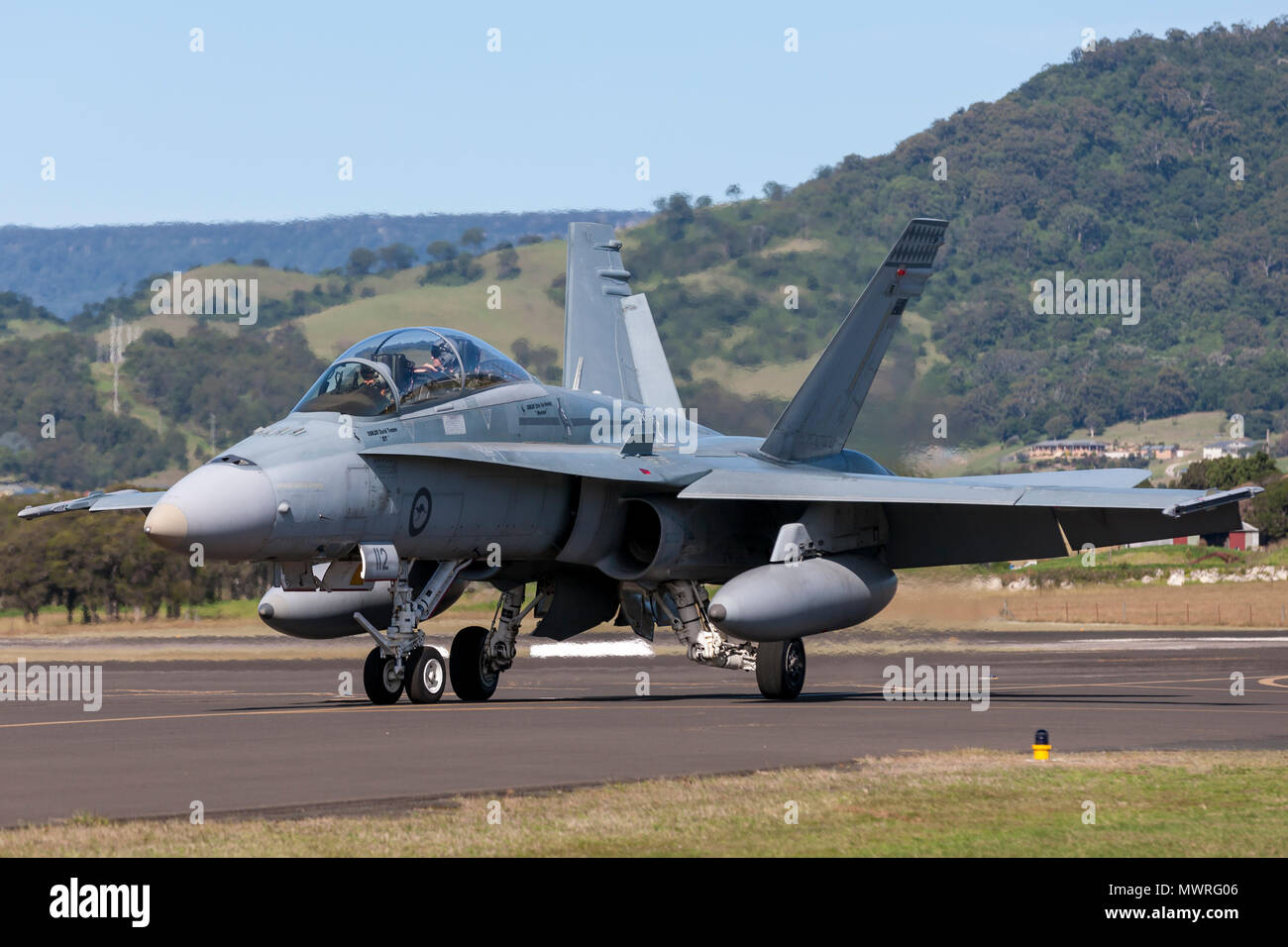 Royal Australian Air Force (RAAF) McDonnell Douglas F/A-18B Hornet jet ...