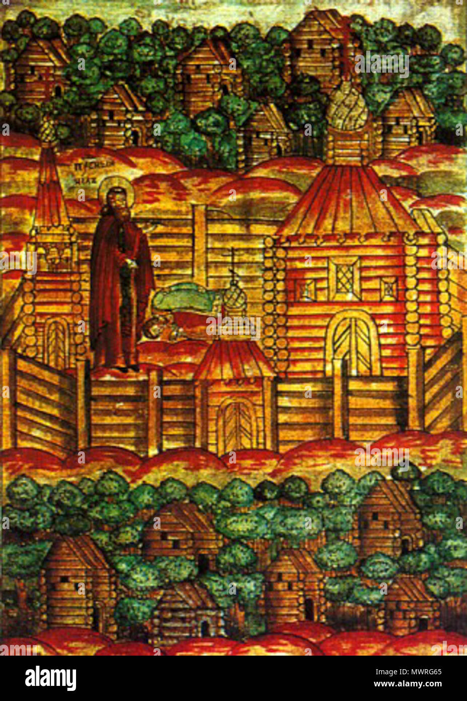 . Old Icon of St Nilus of Sora (Nil Sorsky). . Ikonopisac 582 Sv nil ...