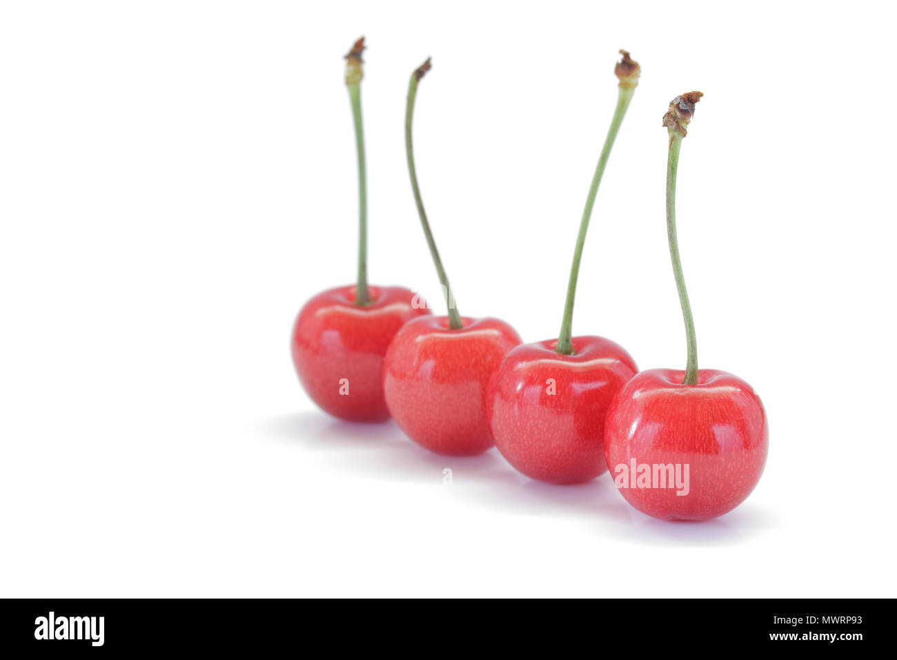 Japanese fresh red cherry fruit on white background Stock Photo - Alamy