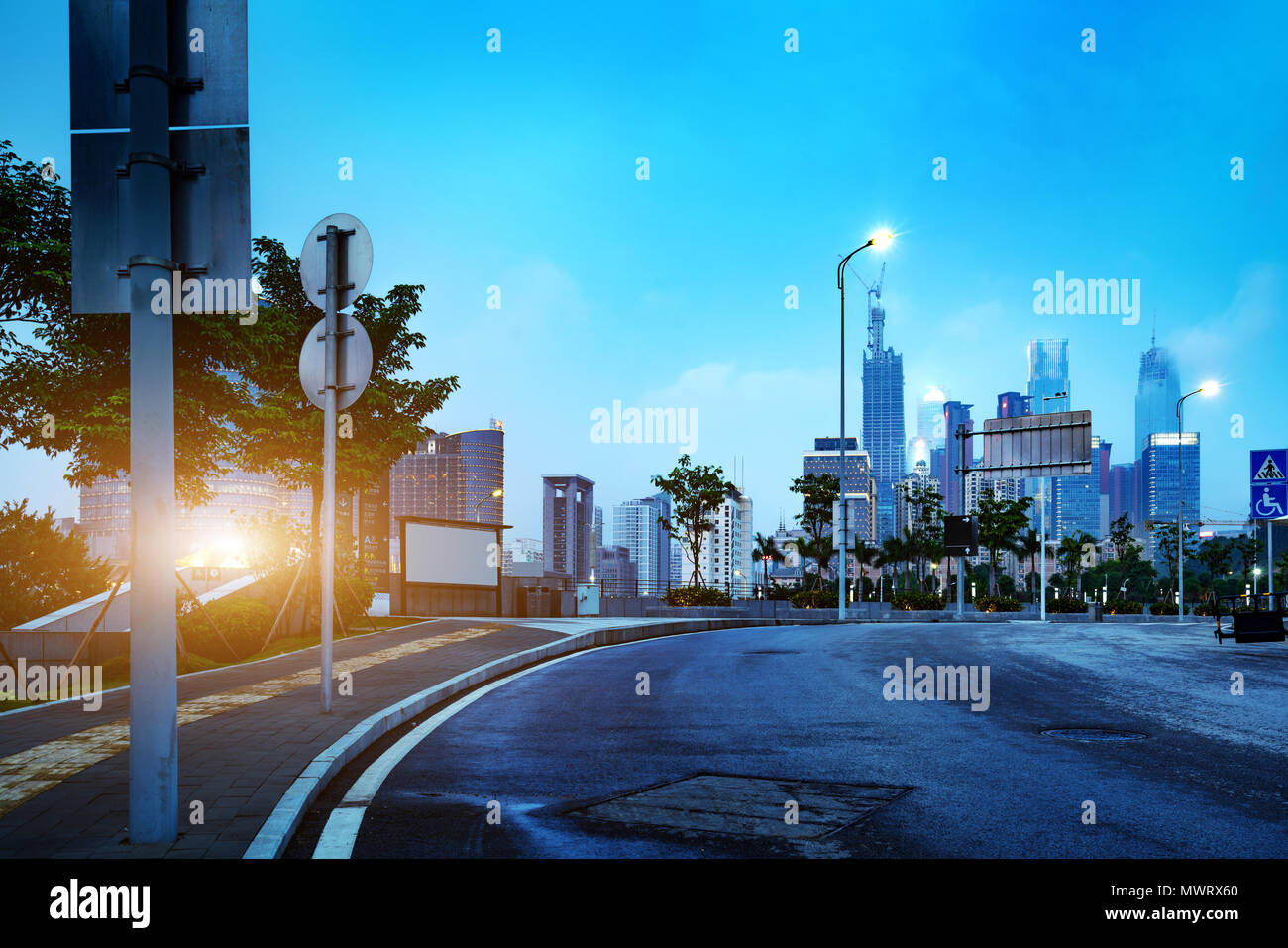 High-rise city night view, Nanning, Guangxi, China Stock Photo - Alamy