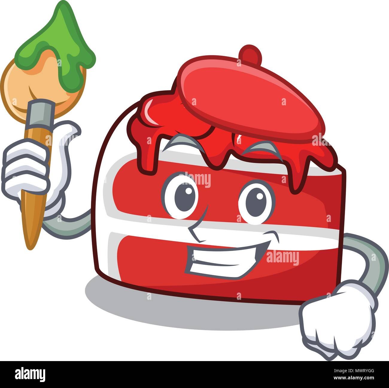Artist red velvet character cartoon Stock Vector Image & Art - Alamy