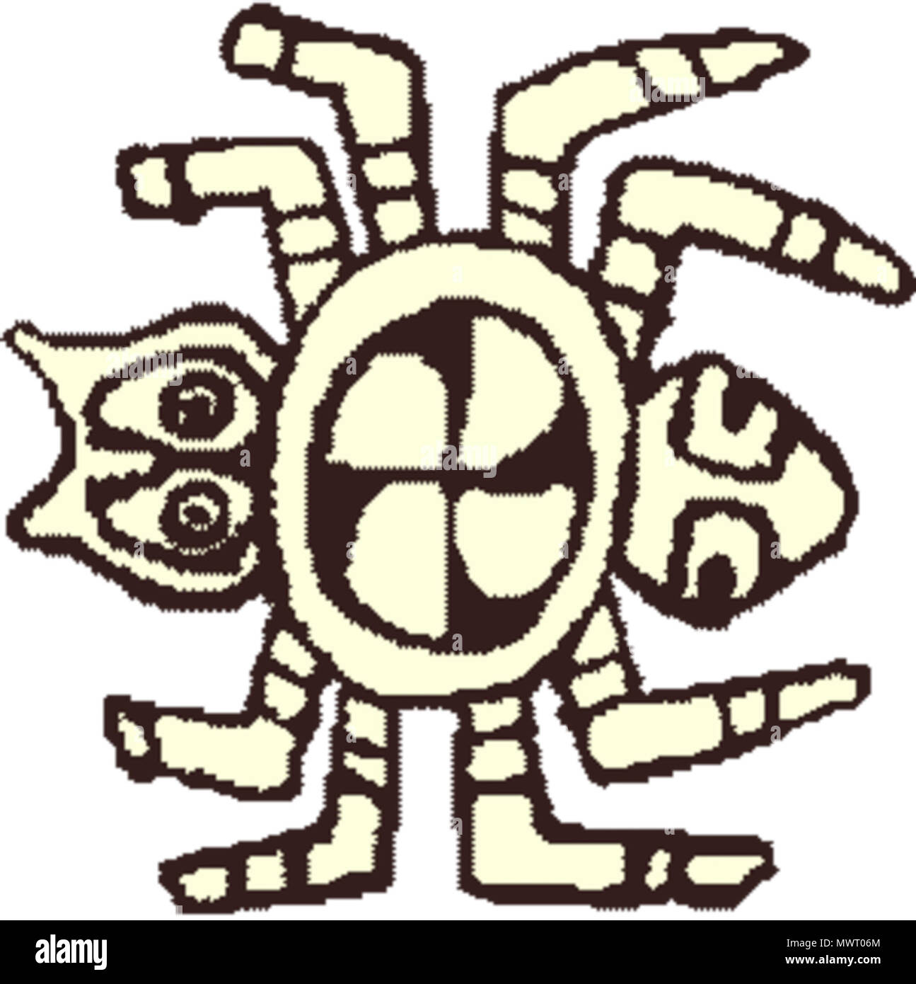 . Etching of a spider from Spiro Mound site. Precolumbian.. A Caddoan ...